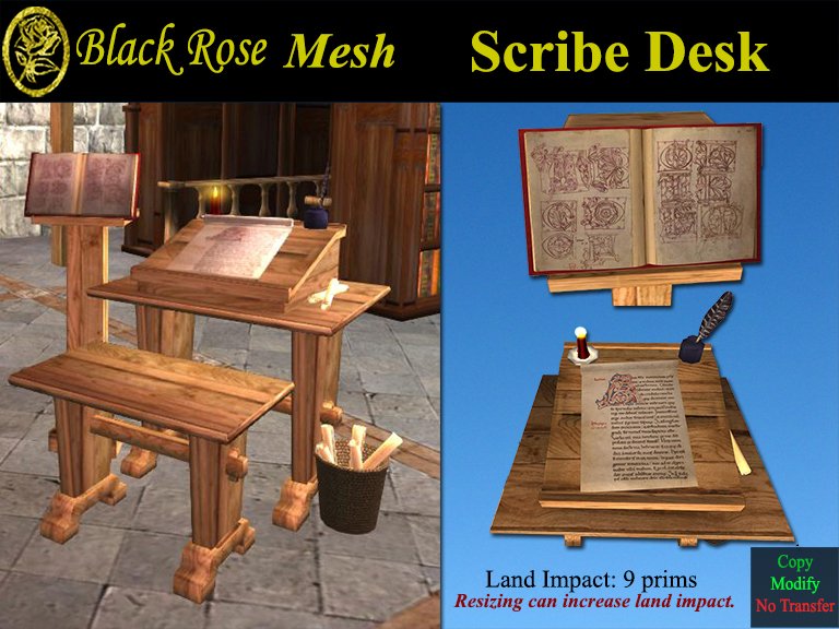 Black Rose Scribe Desk | My Black Rose